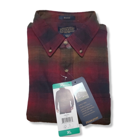 Pendleton | Shirts | Pendleton Mason Flannel Shirt Red Mens Xl | Poshmark